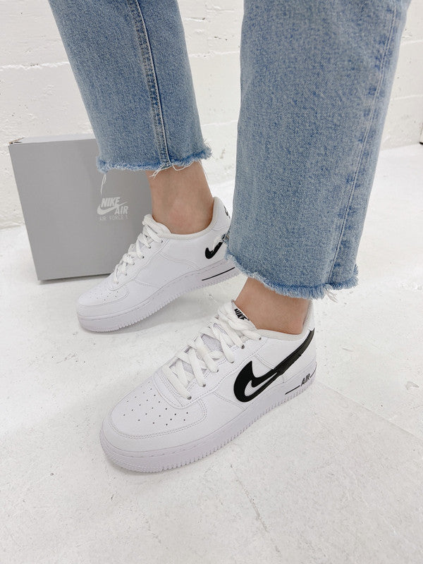 APLAZE | Nike Kids' Air Force 1 GS1 SI White/Black DR7889 100